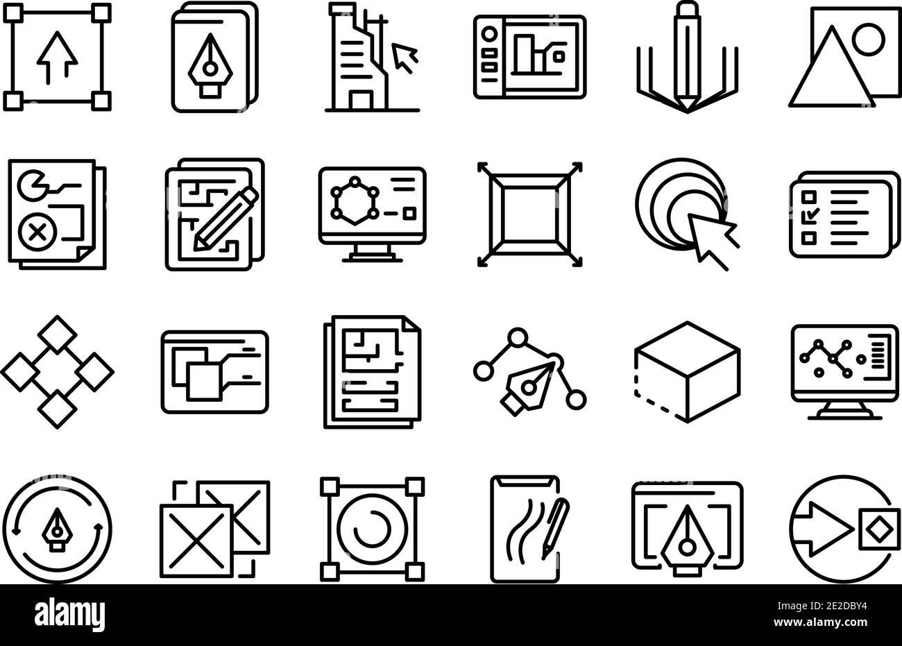 Redesign icons set. Outline set of redesign vector icons for web design ...
