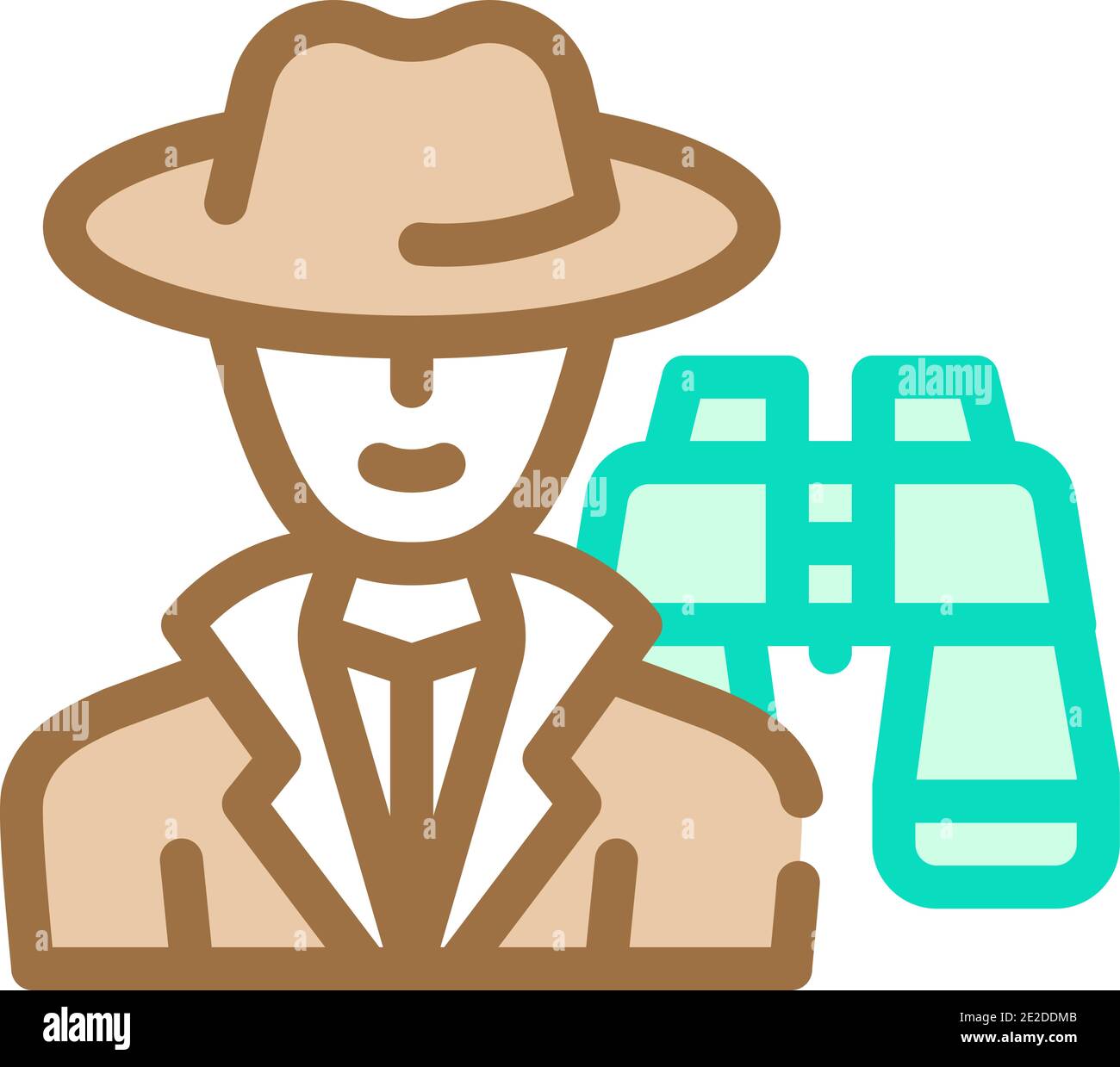 detective worker color icon vector illustration Stock Vector Image ...