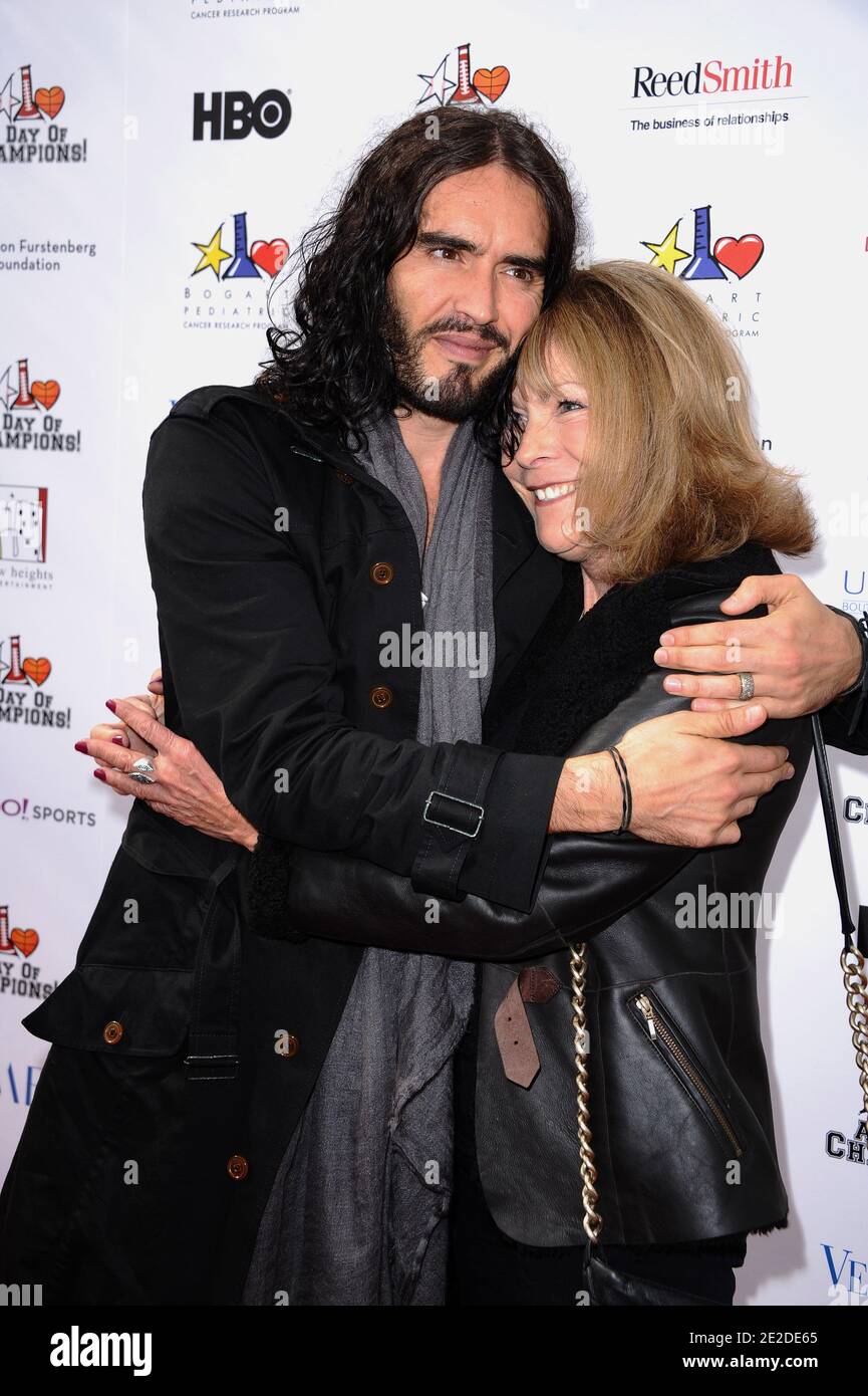 Russell Brand with mother Barbara Elizabeth arrive at the 'A Day Of ...