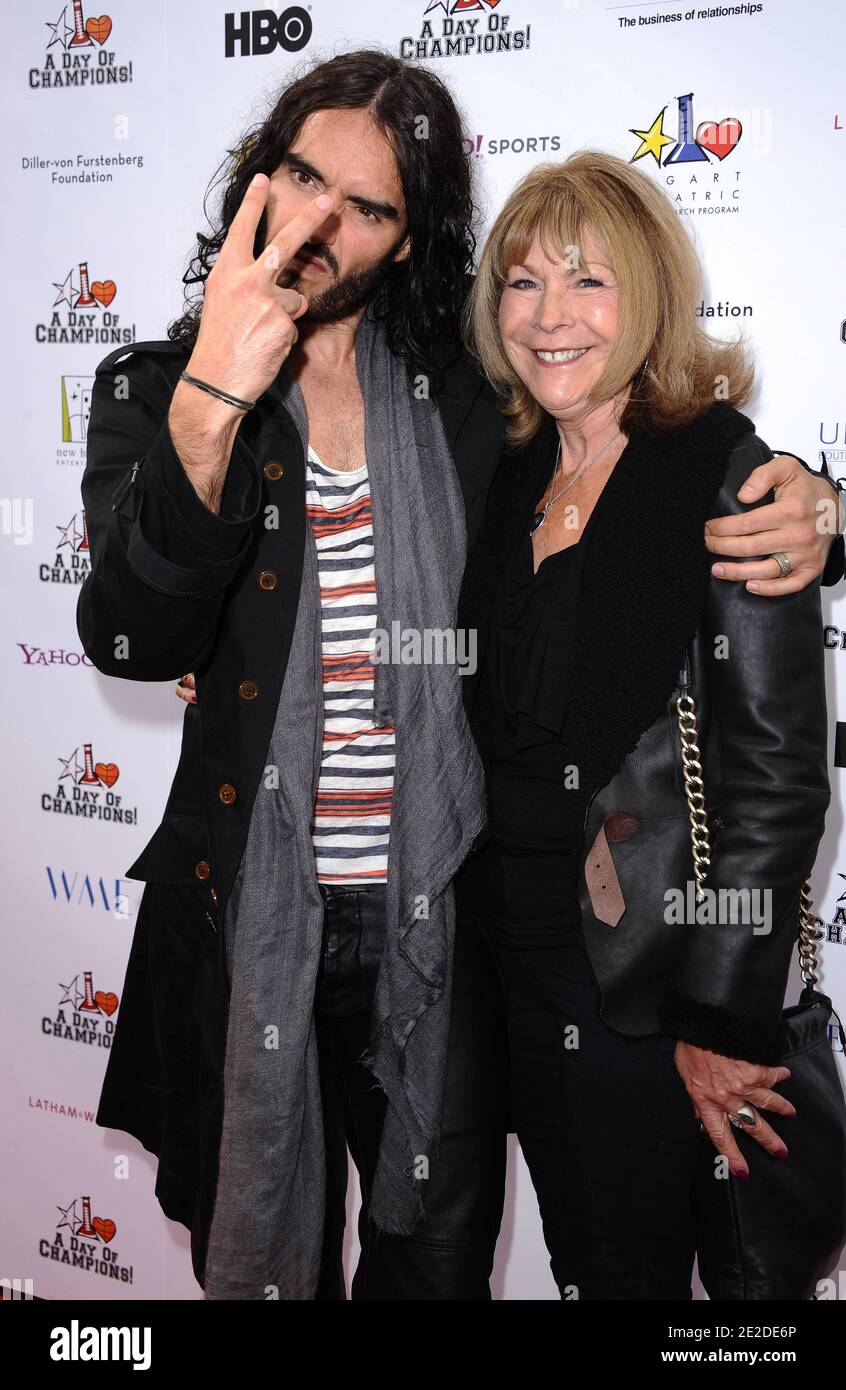 Russell Brand with mother Barbara Elizabeth arrive at the 'A Day Of ...