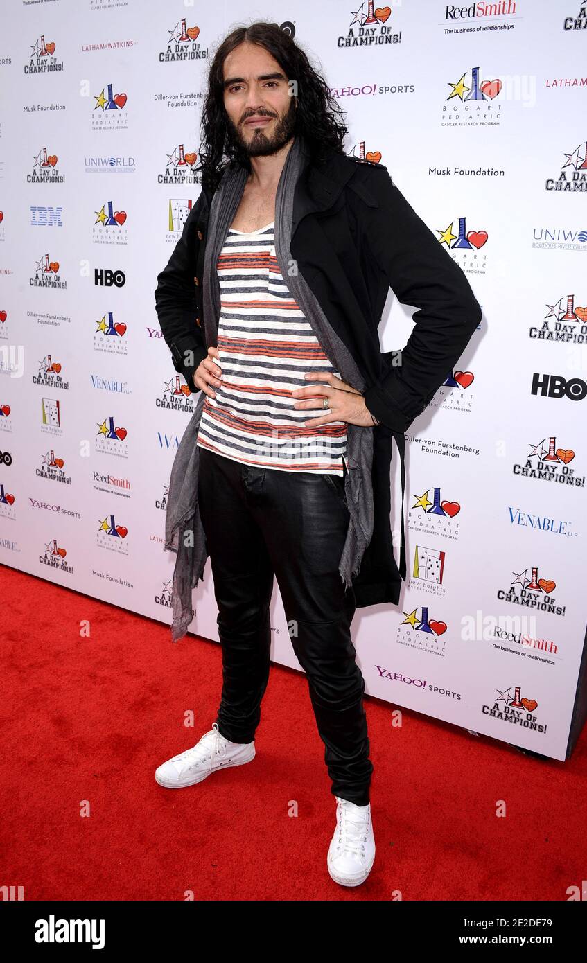 Russell Brand arrives at the 'A Day Of Champions' event at the Sports ...