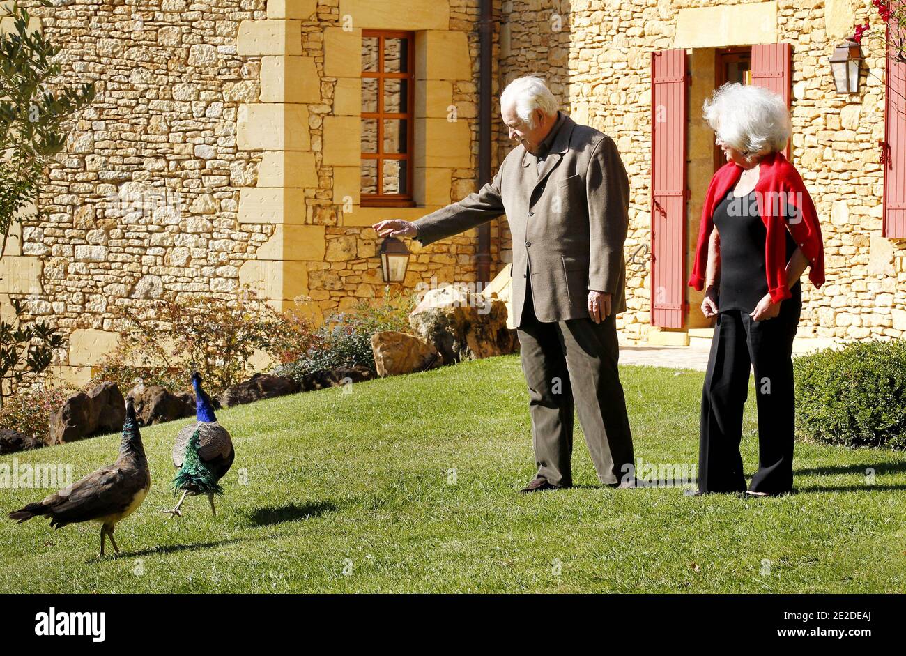 EXCLUSIVE - Pierre Bellemare and his wife Roselyne posing at their home ...