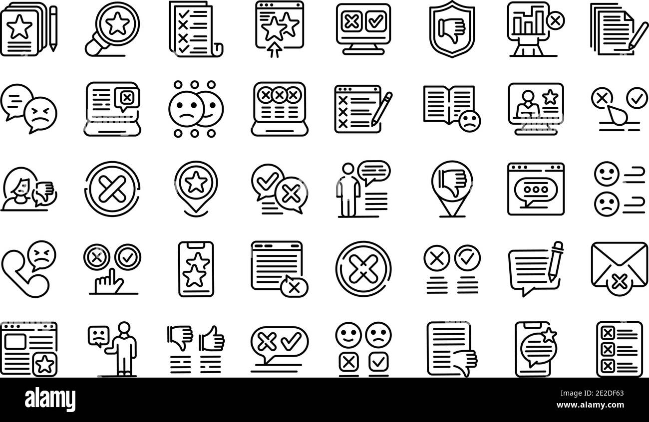 Dislike icons set. Outline set of dislike vector icons for web design ...