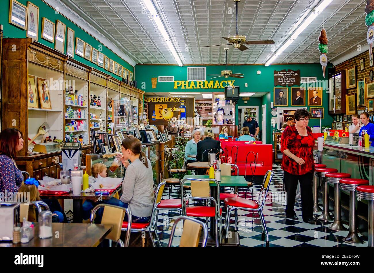 People eat lunch at Borroum’s Drug Store, March 5, 2012, in Corinth ...