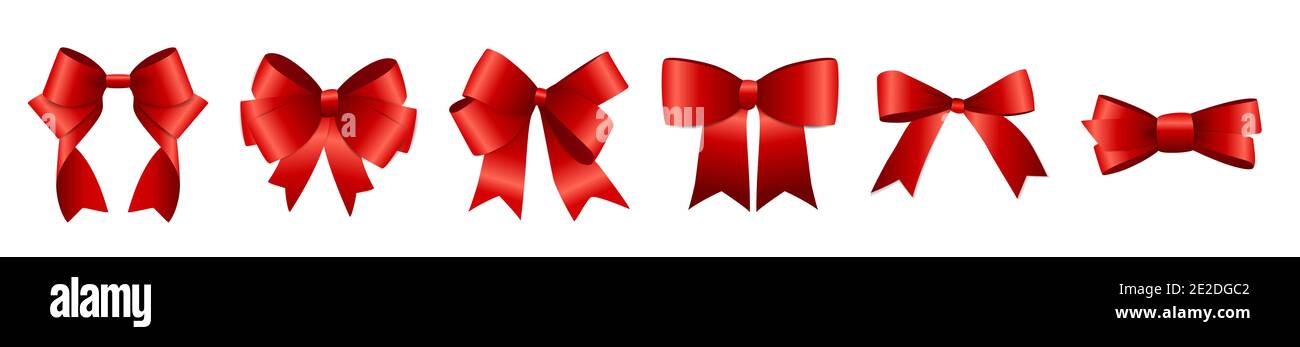 Realistic Red Ribbon and Bow Set for Your Design. illustration Stock ...