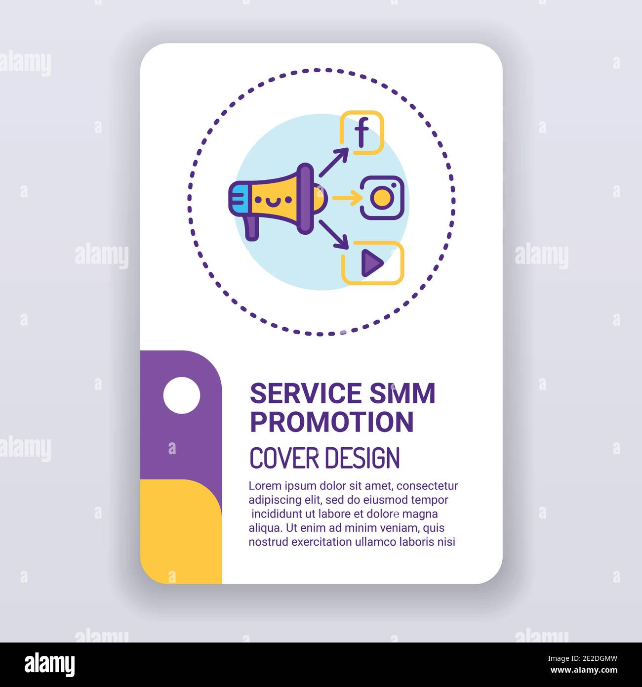 SMM promotion service brochure template. Advertising cover design ...