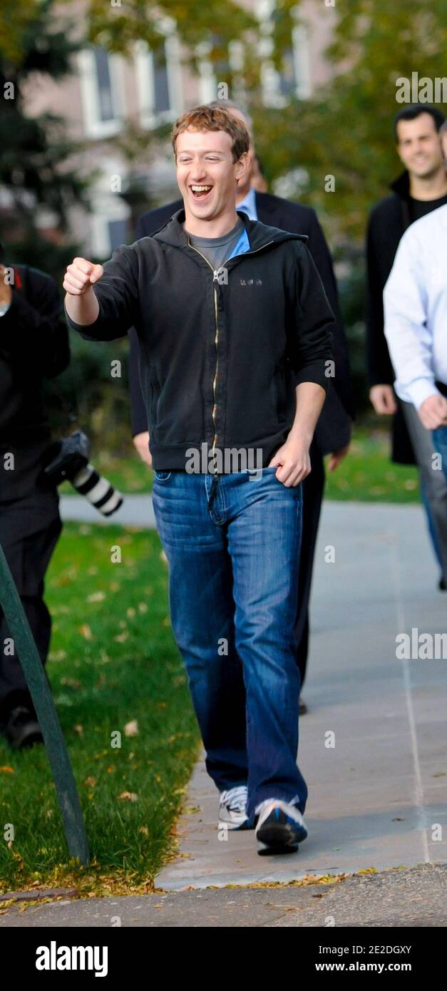 Facebook founder Mark Zuckerberg at the Harvard University campus for ...