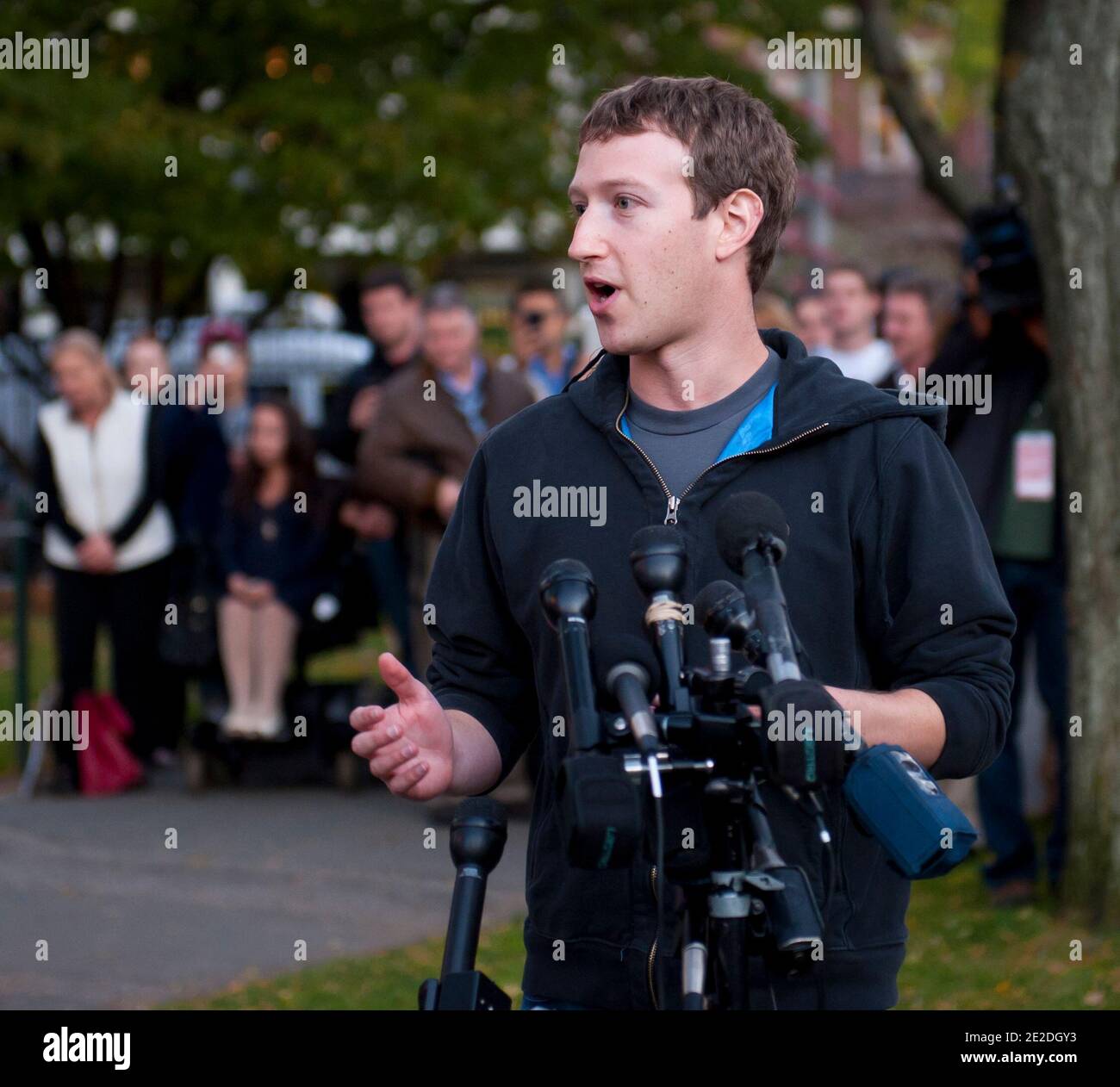 Facebook founder Mark Zuckerberg at the Harvard University campus for ...
