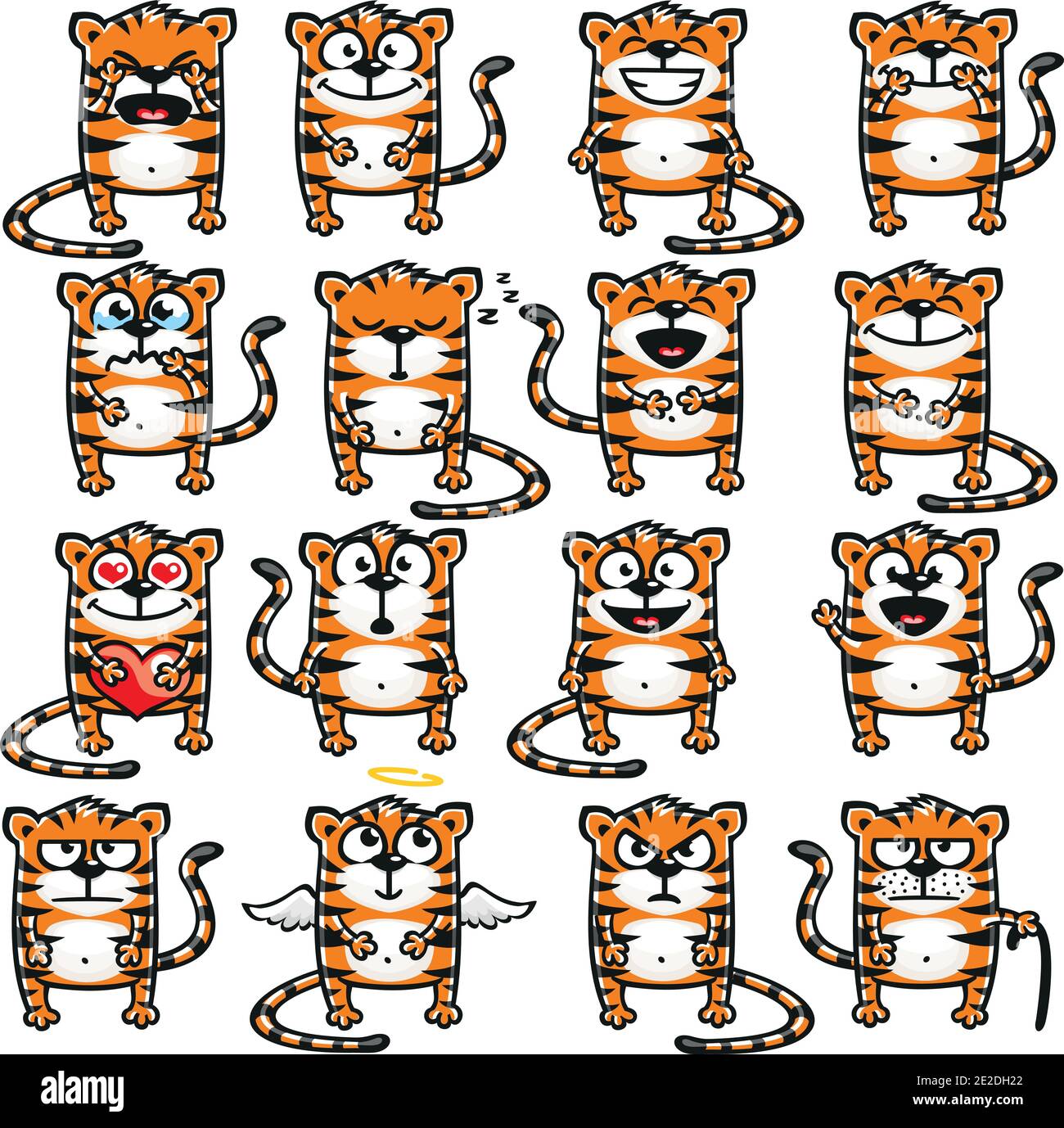Smiley tigers individually grouped for easy copy-n-paste. Vector Stock ...