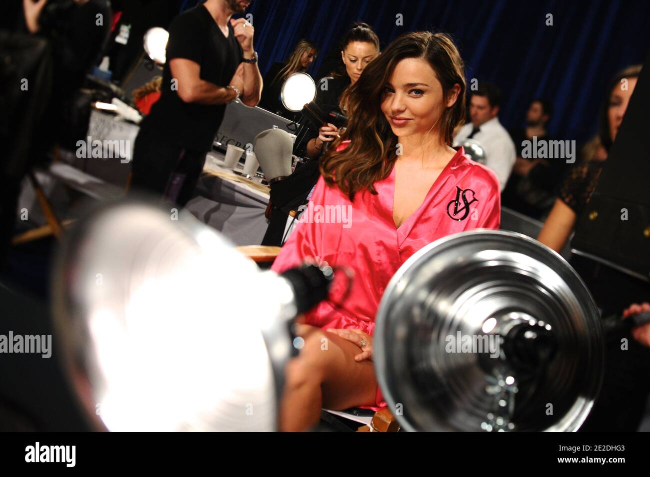 Miranda Kerr backstage at the 2011 Victoria's Secret Fashion Show held ...