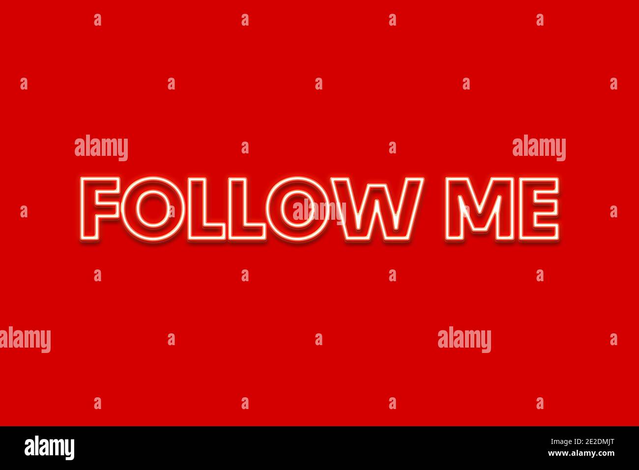 Illustration of the words "FOLLOW ME" isolated on a red background ...