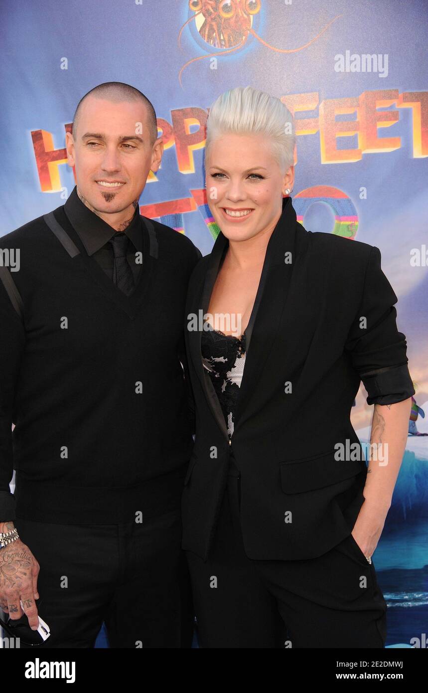 Carey Hart, Pink during the 'Happy Feet Two' World Premiere, held at ...