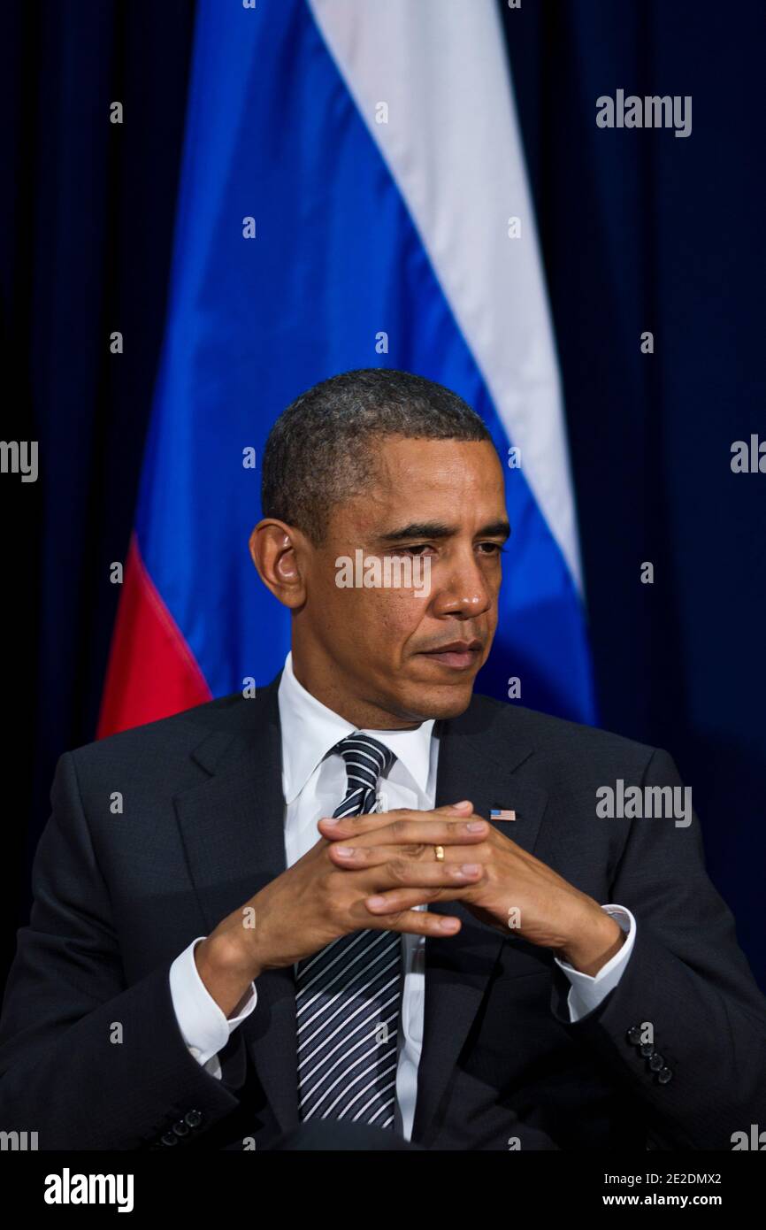 United States President Barack Obama (R) meets with Russian President ...