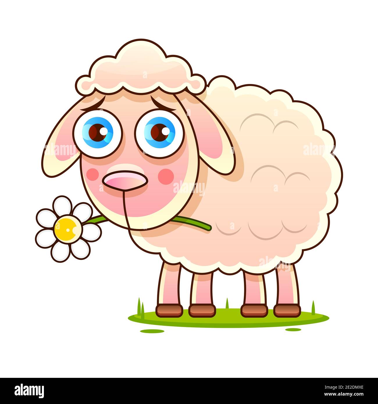 Nice cartoon vector sheep vector Sketch Stock Illustration On A ...