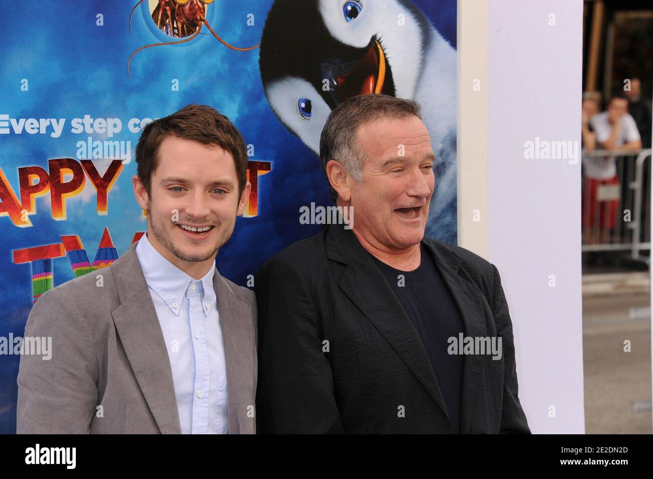 Elijah Wood, Robin Williams during the 'Happy Feet Two' World Premiere ...