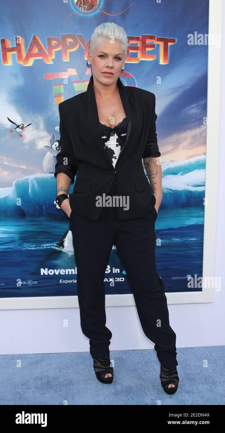 Pink (Alicia Moore) attending the World Premiere of 'Happy Feet Two' at ...