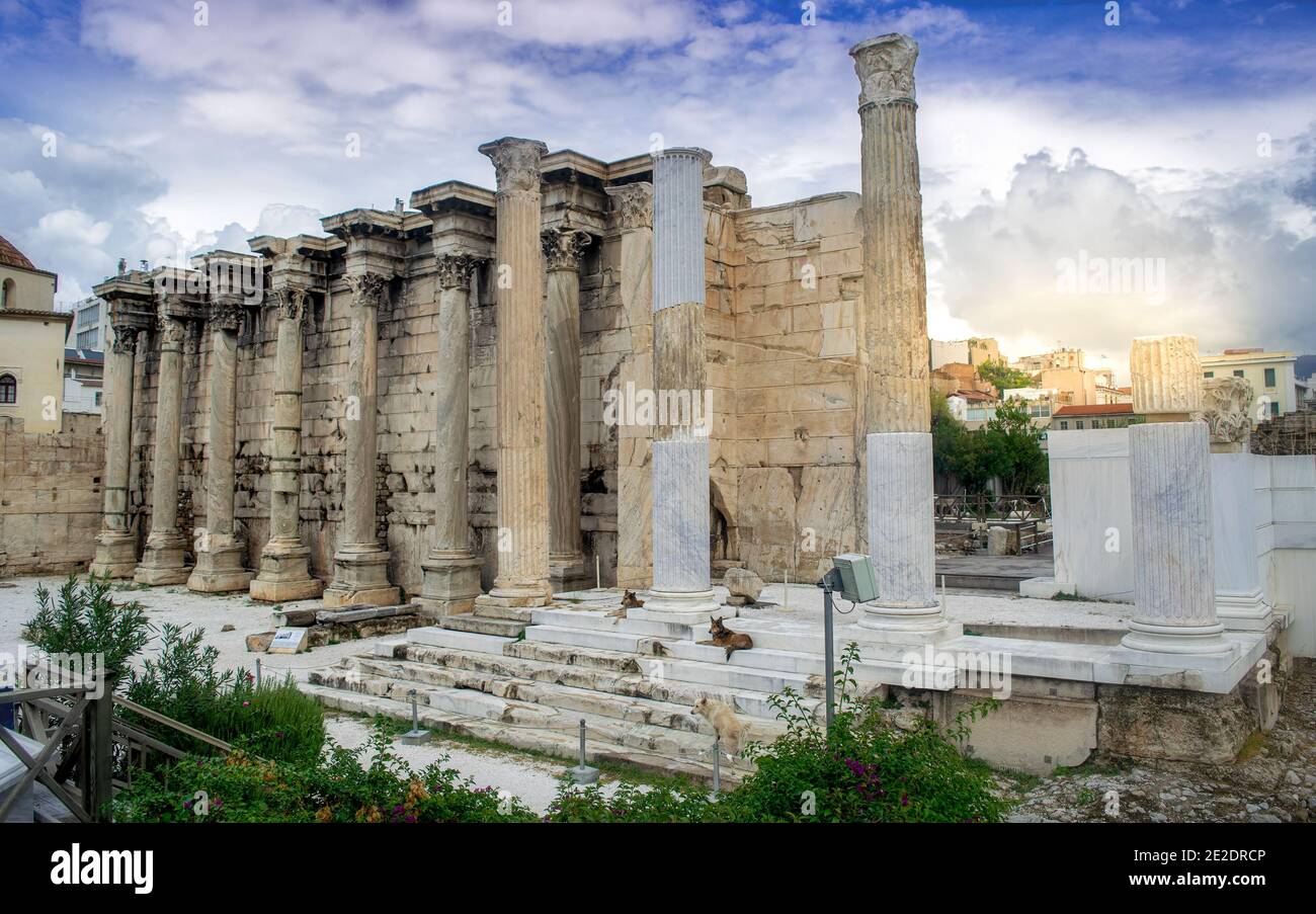 Ancient Athens building ruins under Acropolis Stock Photo - Alamy