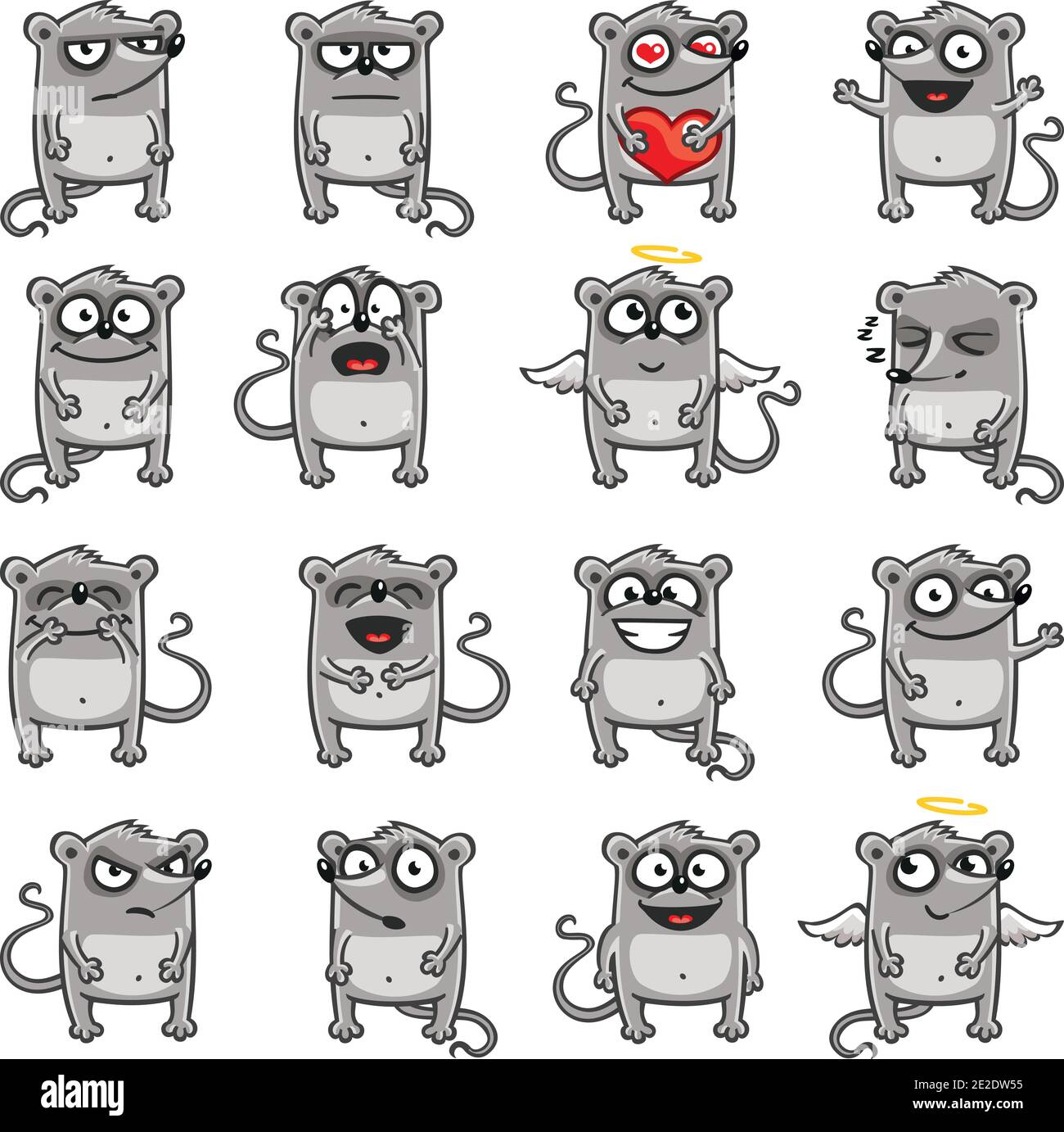 Smiley mice individually grouped for easy copy-n-paste. Vector Stock ...