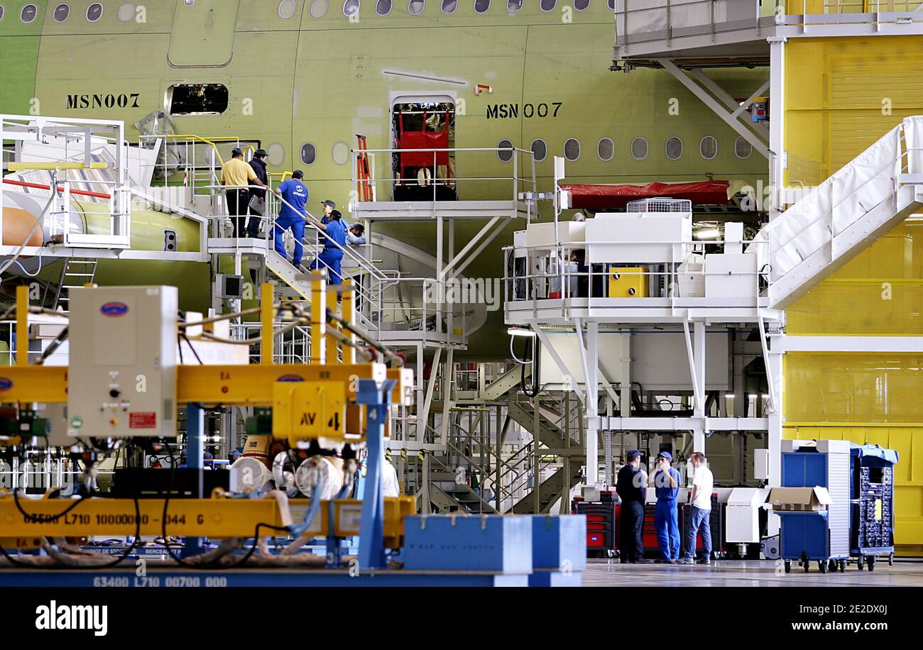 A view of the the Airbus plant with its Airbus A380 and Airbus A330 ...