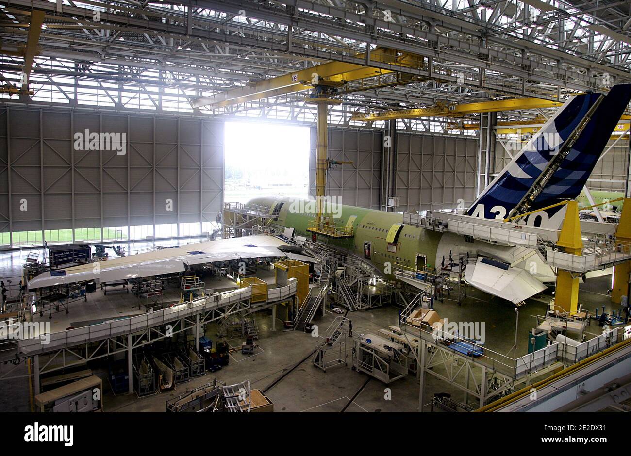A view of the the Airbus plant with its Airbus A380 and Airbus A330 ...