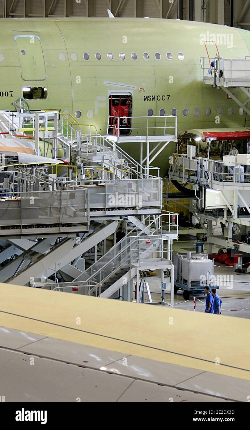 A view of the the Airbus plant with its Airbus A380 and Airbus A330 ...