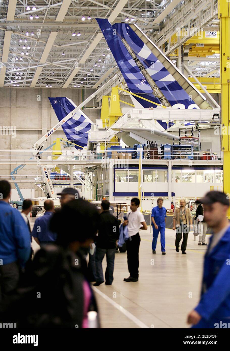A view of the the Airbus plant with its Airbus A380 and Airbus A330 ...
