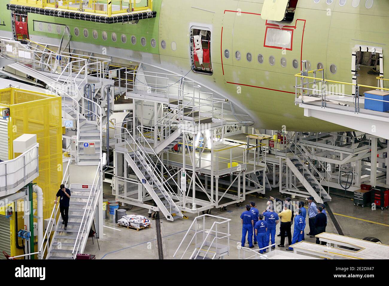 A view of the the Airbus plant with its Airbus A380 and Airbus A330 ...