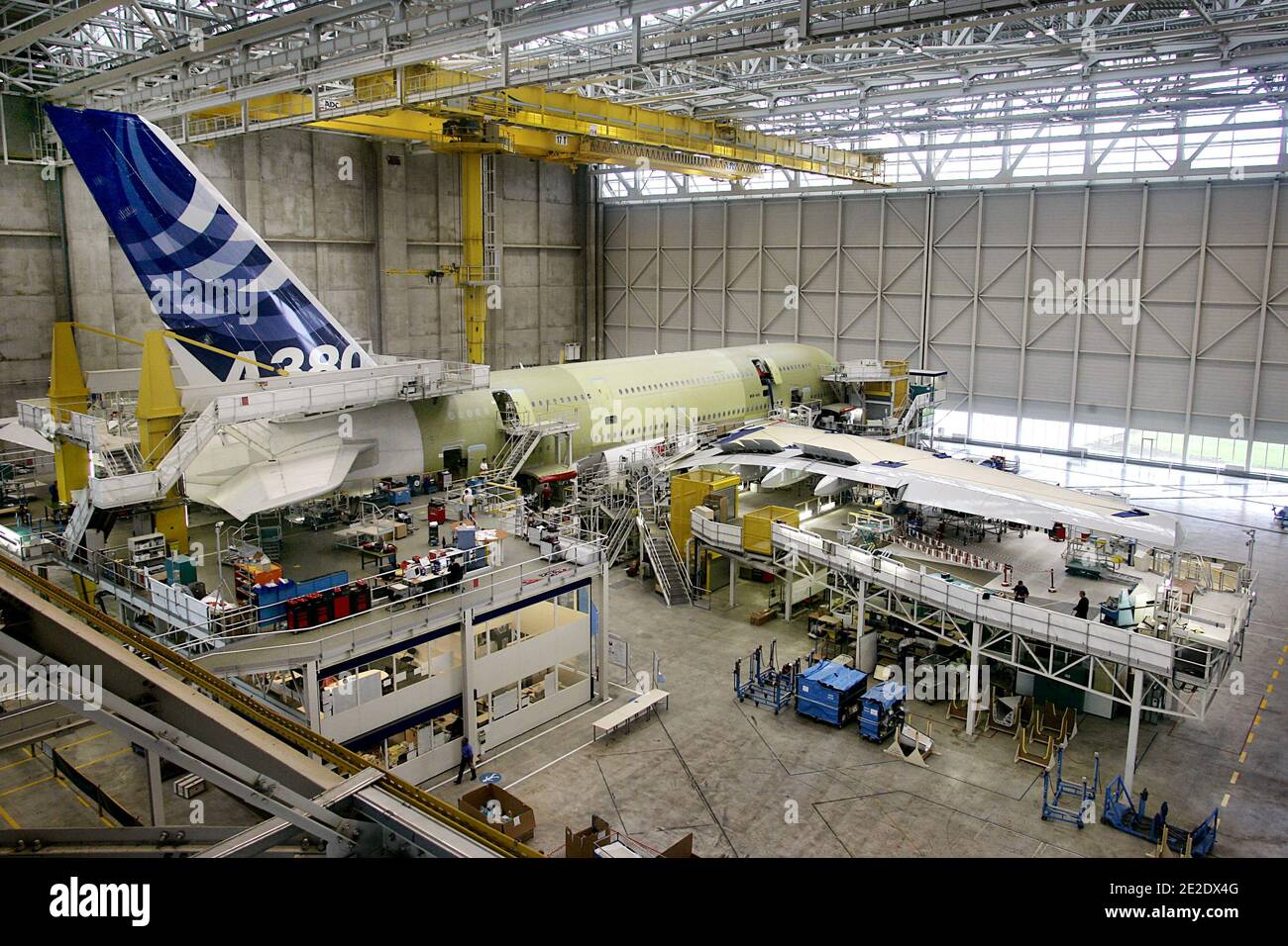 A view of the the Airbus plant with its Airbus A380 and Airbus A330 ...