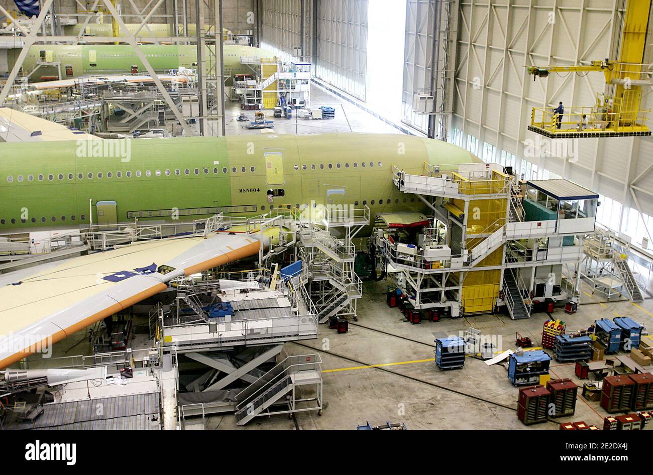 A view of the the Airbus plant with its Airbus A380 and Airbus A330 ...