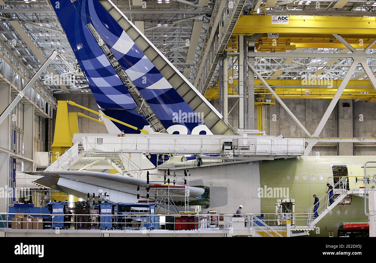 A view of the the Airbus plant with its Airbus A380 and Airbus A330 ...