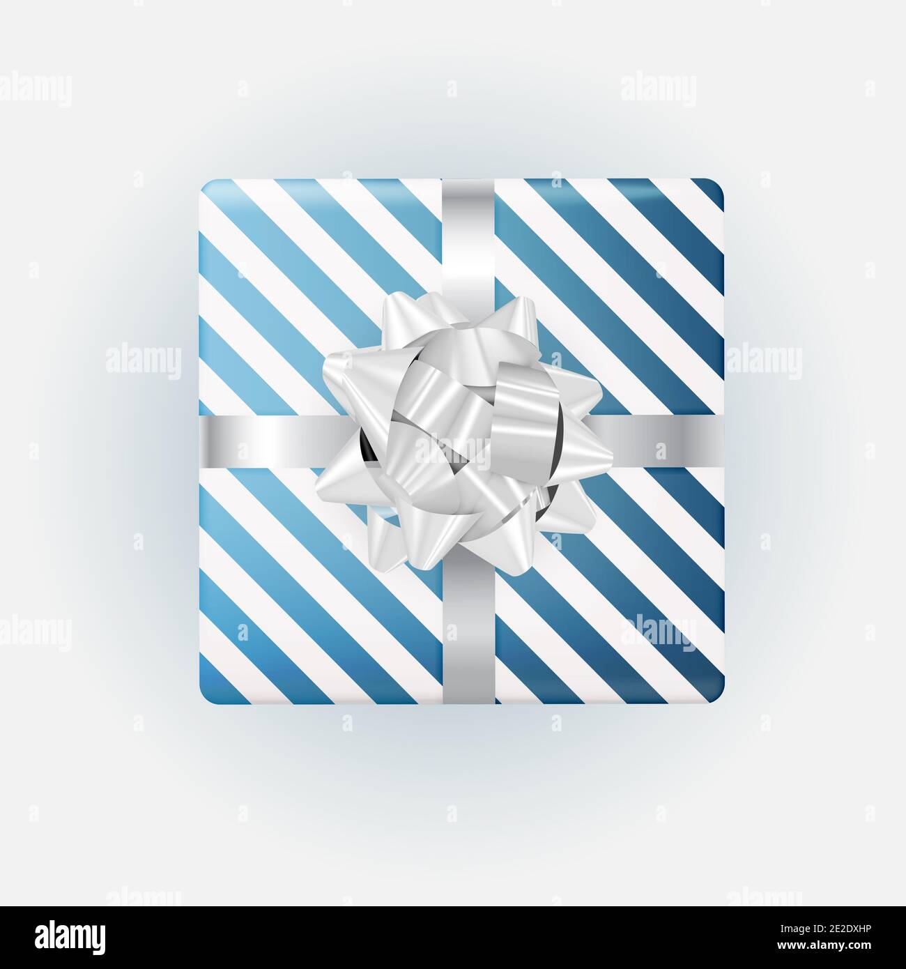 Blue Gift Box with Bow and Ribbon. Illustration Stock Photo - Alamy