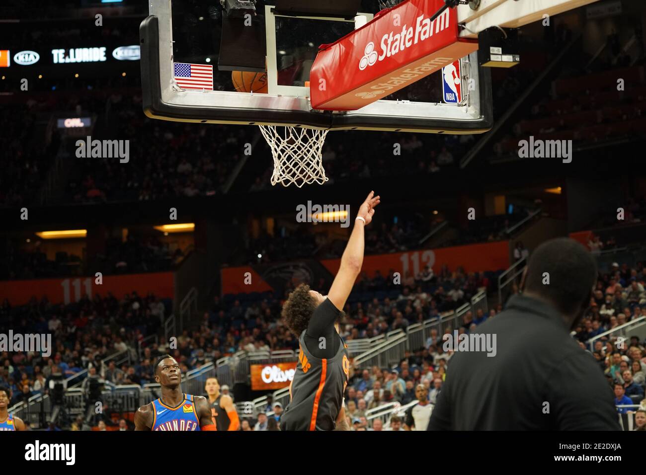 Oklahoma Thunder face the Orlando Magic at the Amway Center in Orlando ...
