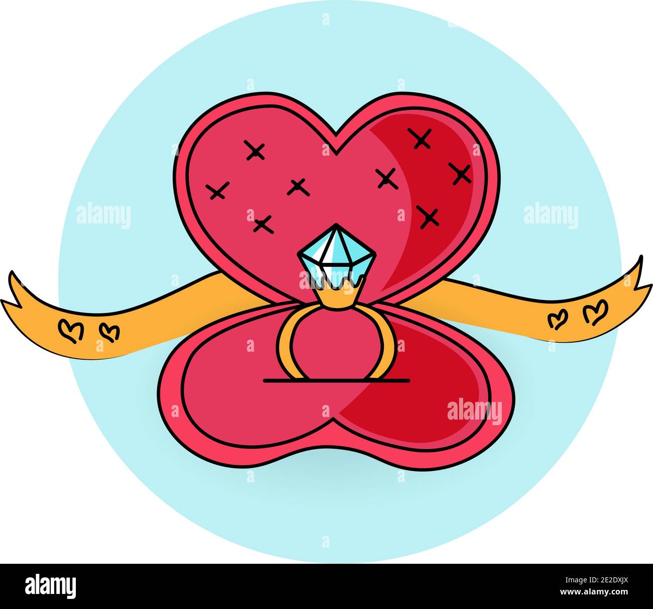 Golden wedding ring in red Stock Vector Images - Alamy