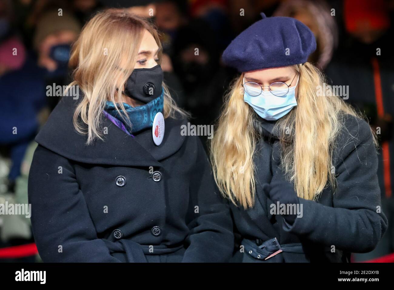 Widow Magdalena Adamowicz and daughter Antonina Adamowicz are seen ...