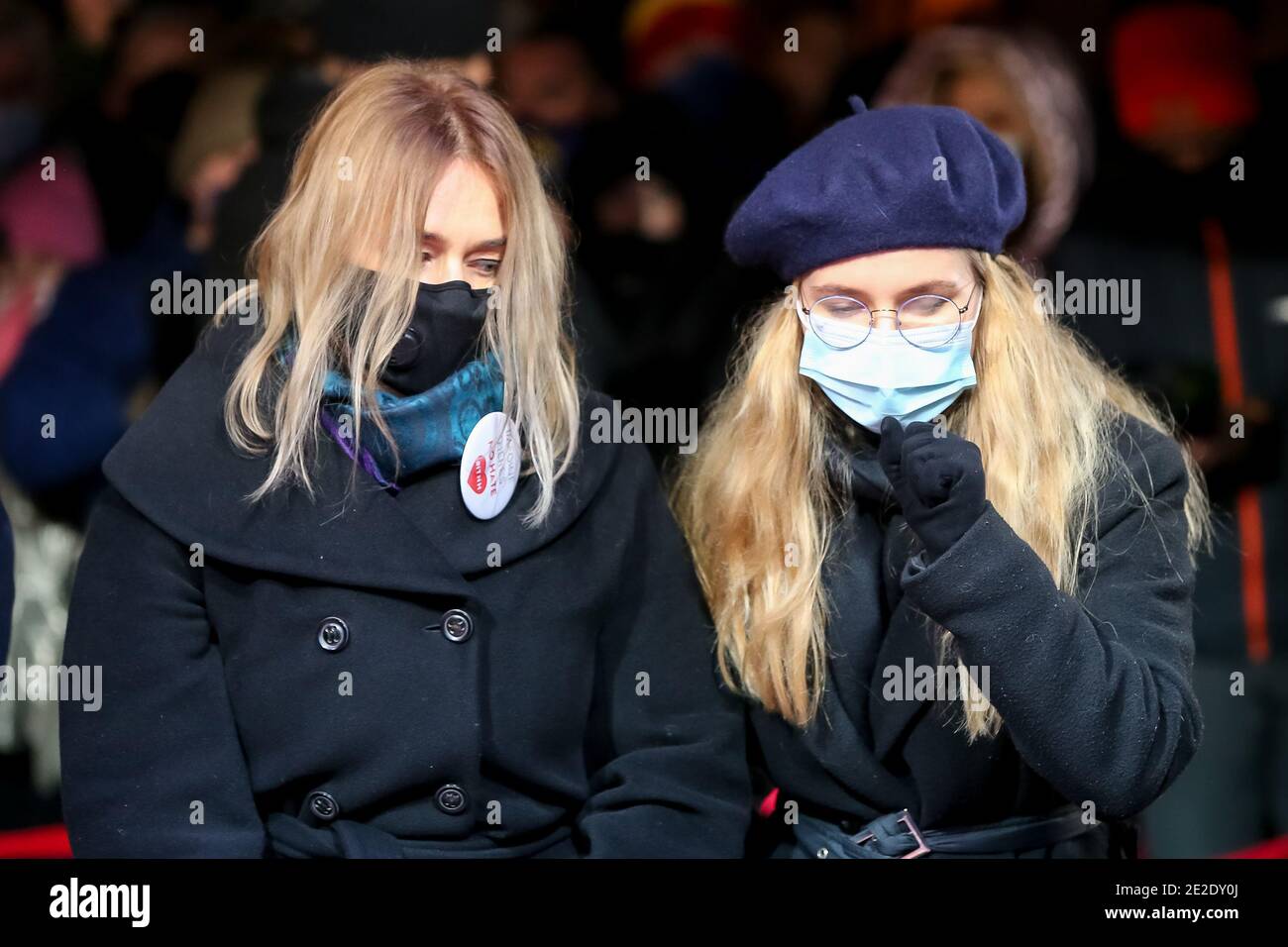 Widow Magdalena Adamowicz and daughter Antonina Adamowicz are seen ...