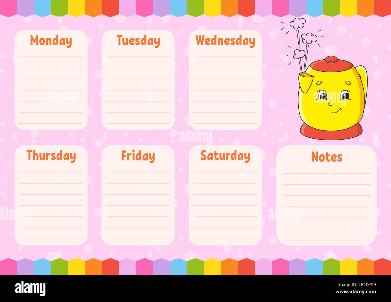 School schedule. Timetable for schoolboys. Empty template. Weekly ...