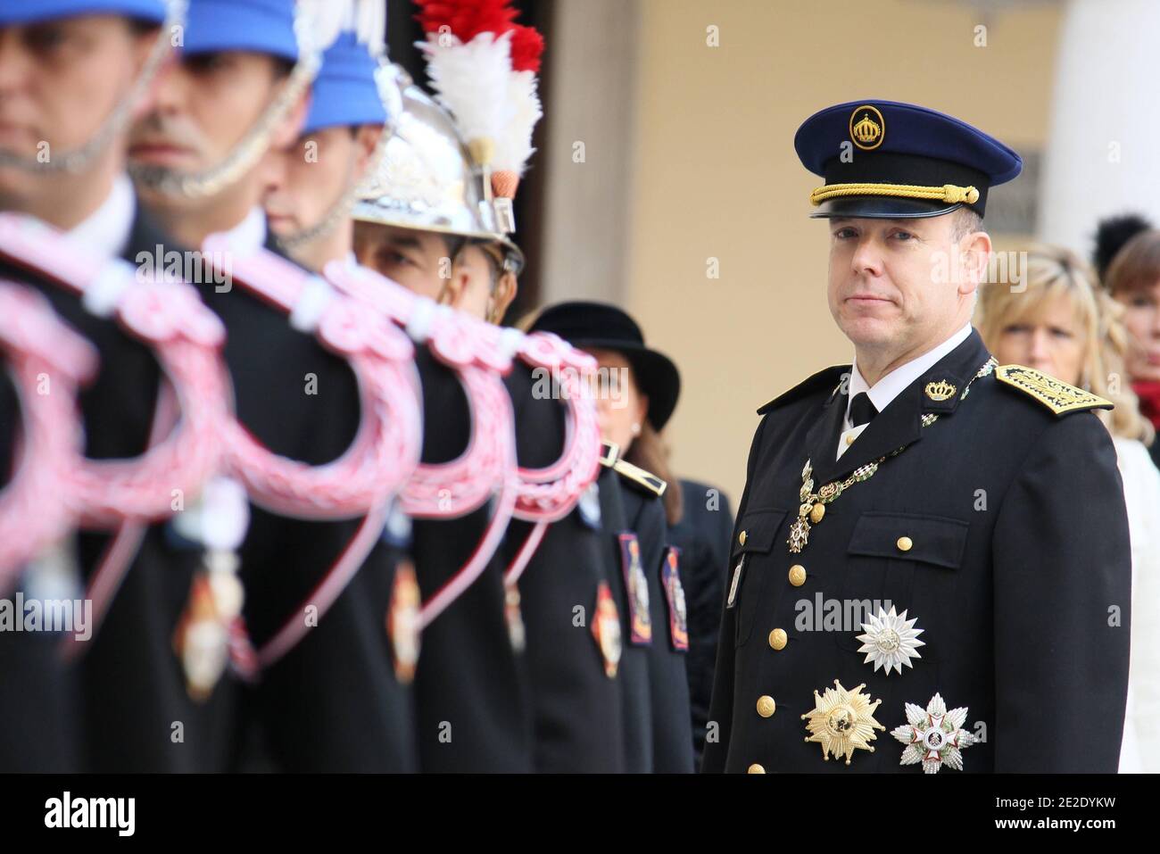 HSH the Prince Albert II of Monaco attending a military parade in the ...