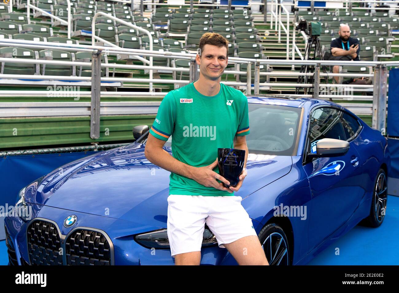 Delray Beach, Florida, USA. 13th Jan, 2021. Hubert Hurkacz(POL) poses ...