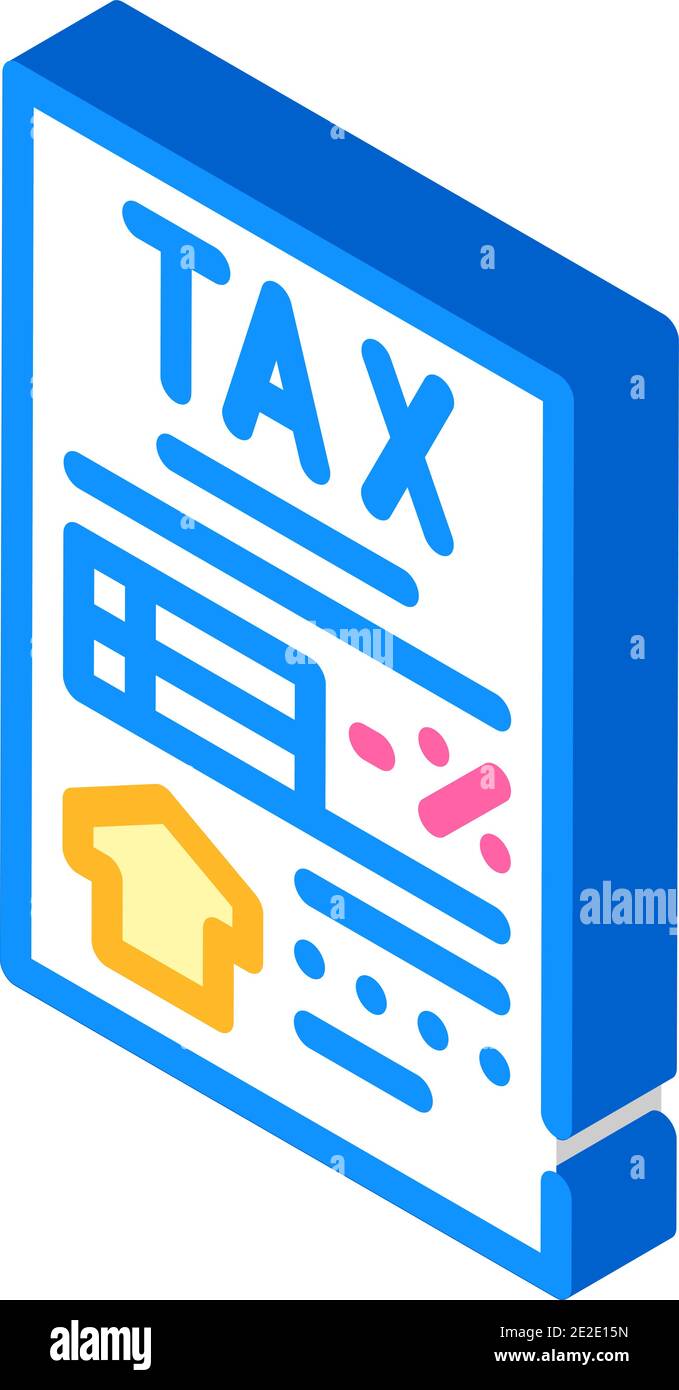 tax reduction if person working from home isometric icon vector ...