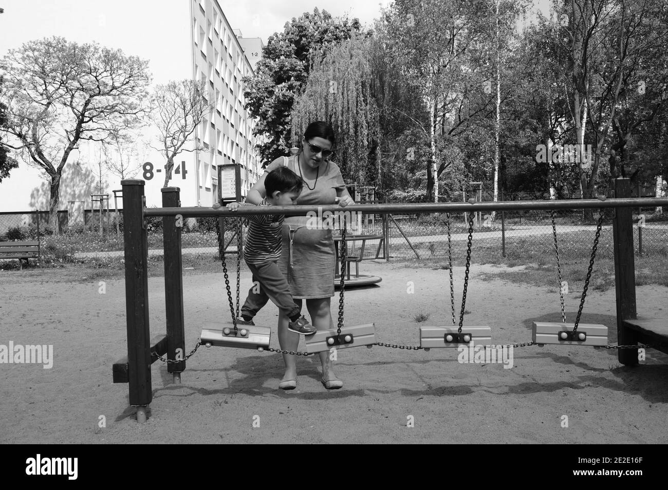 Pregnant mom playground hi-res stock photography and images - Alamy
