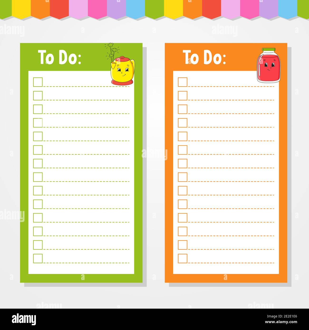 To do list for kids. Empty template. The rectangular shape. Isolated ...