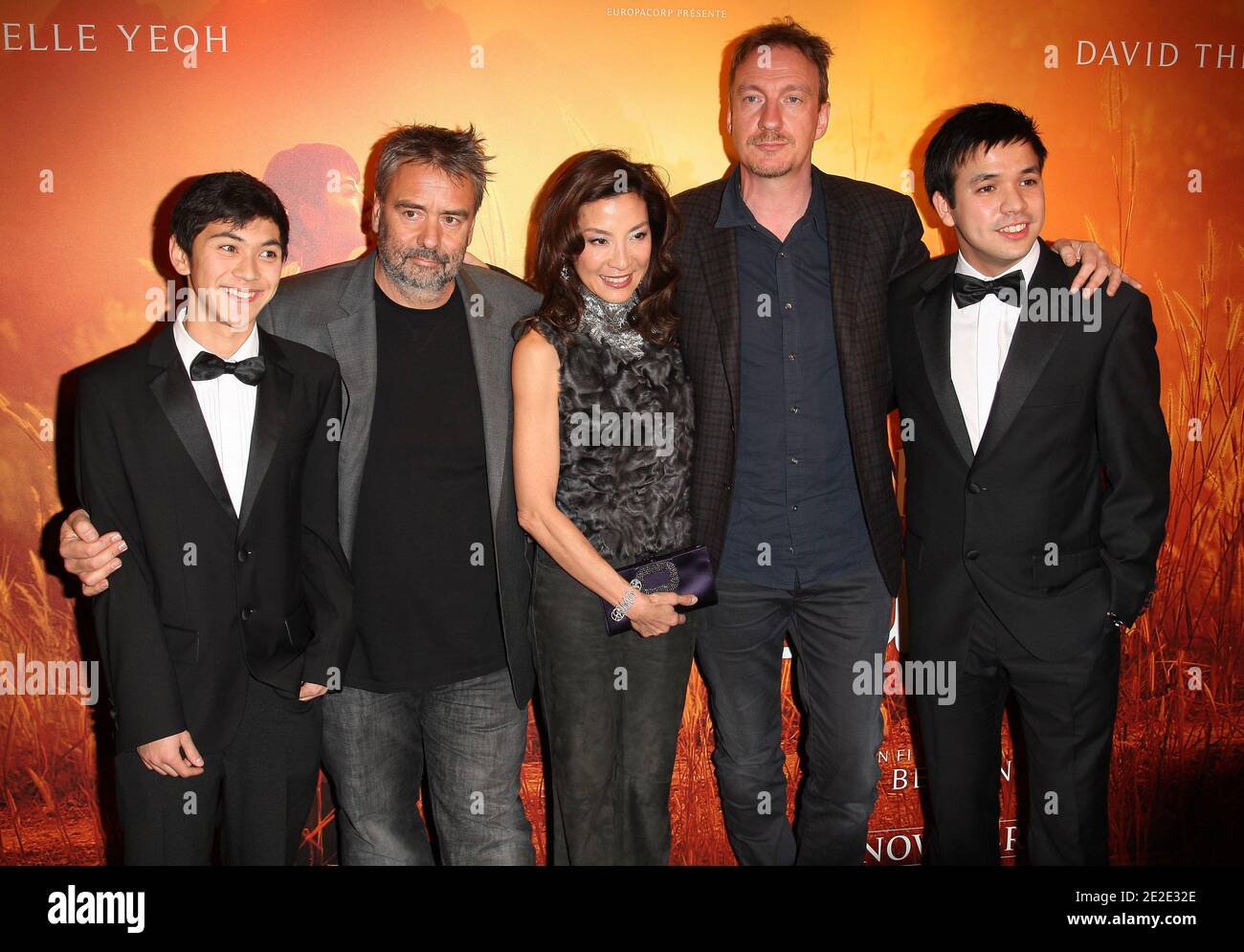 (L-R) Luc Besson , Michelle Yeoh ;David Thewlis and Guest posing during ...