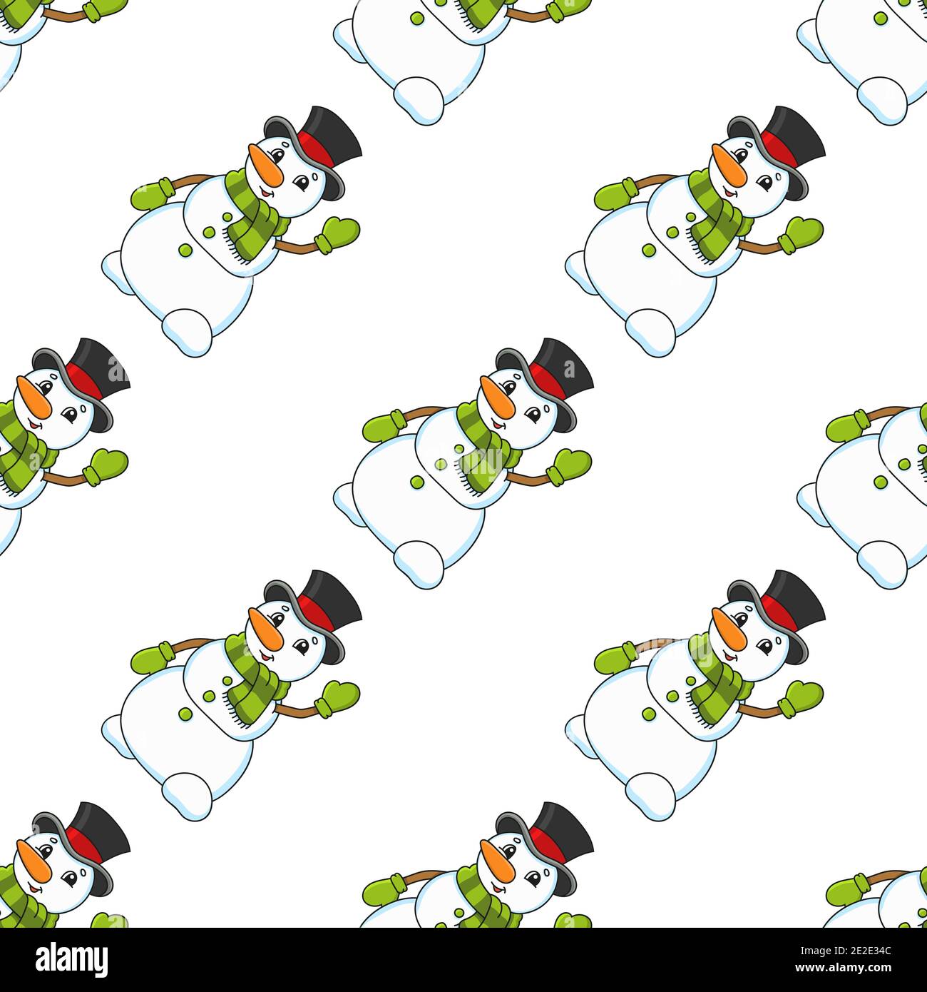 Colored seamless pattern. Cartoon style. Hand drawn. Vector ...