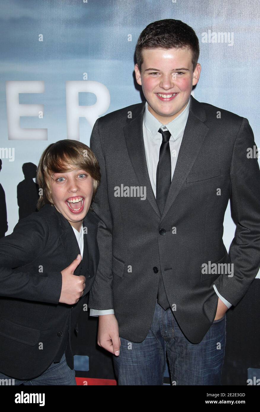 Ryan Lee and Riley Griffiths at the Super 8 DVD & Blu-ray Release Party ...