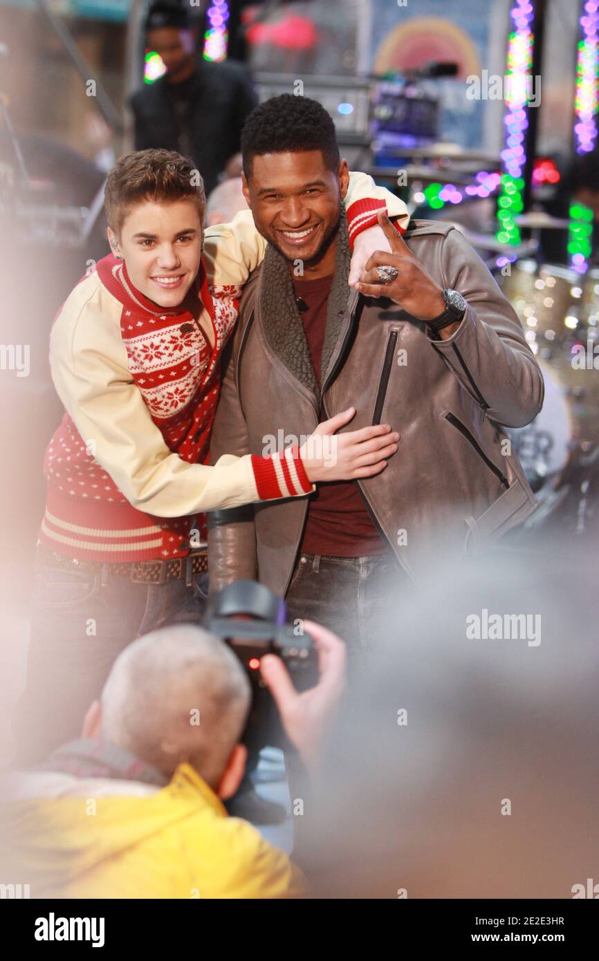 Justin Bieber is joined by Usher as he performs on NBC's 'Today' show ...