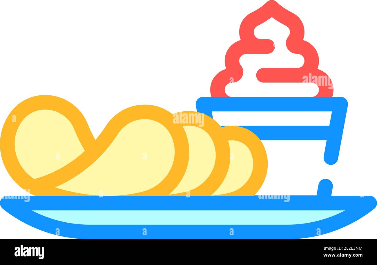 chips with spicy sauce color icon vector illustration Stock Vector ...