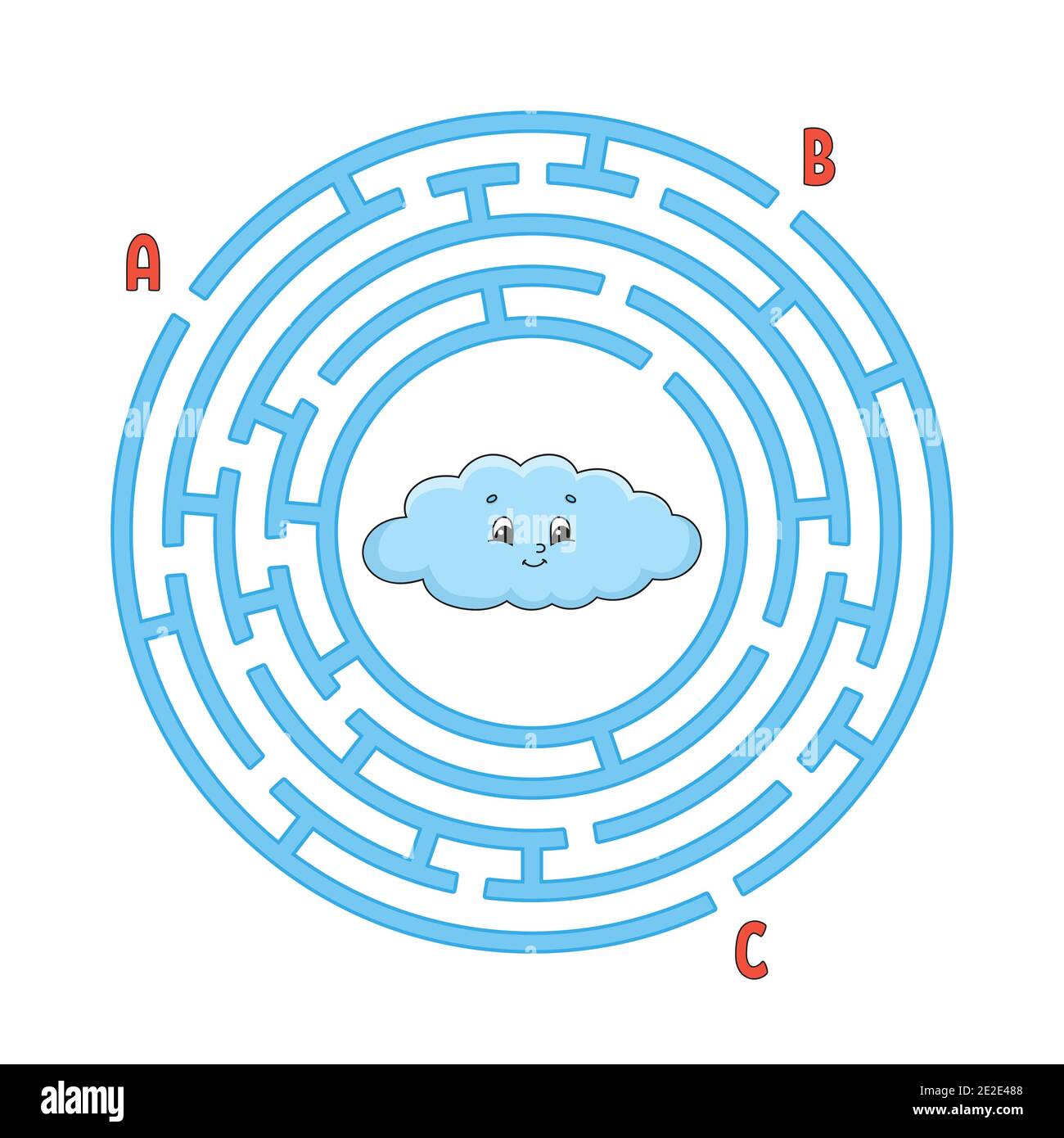 Circle maze. Game for kids. Puzzle for children. Round labyrinth ...
