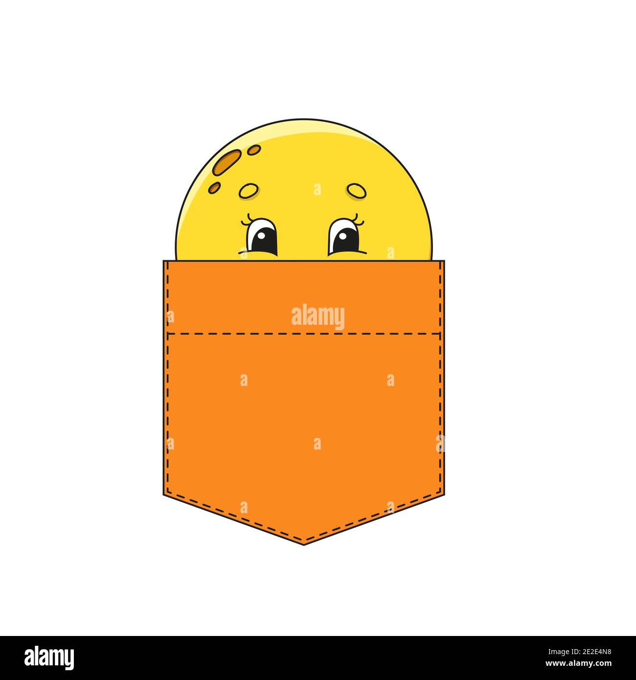 Cute character in shirt pocket. Colorful vector illustration. Cartoon ...