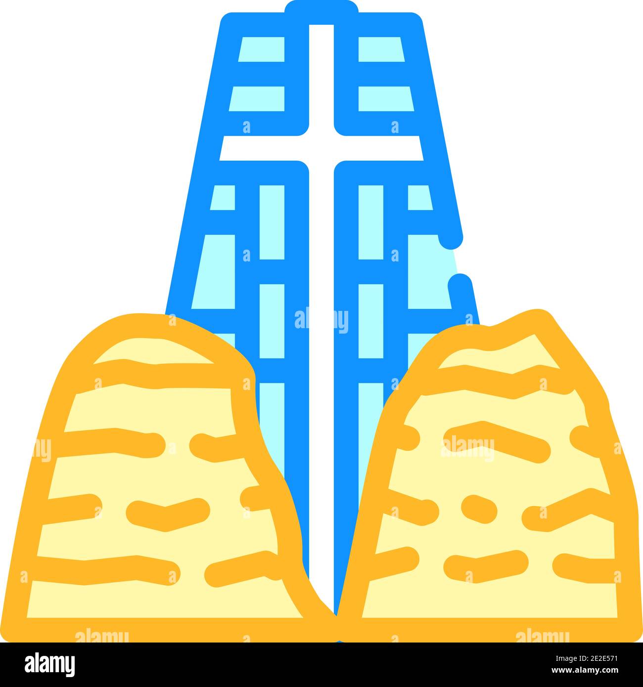 catholic chapel of holy cross color icon vector illustration Stock ...