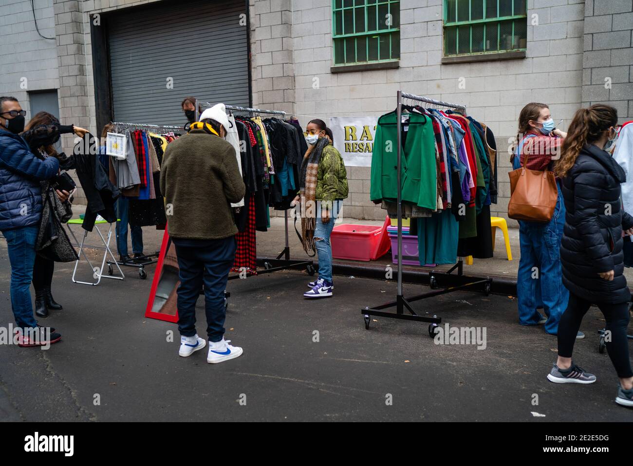 NEW YORK, UNITED STATES - Dec 13, 2020: The Brooklyn Flea Market in the ...